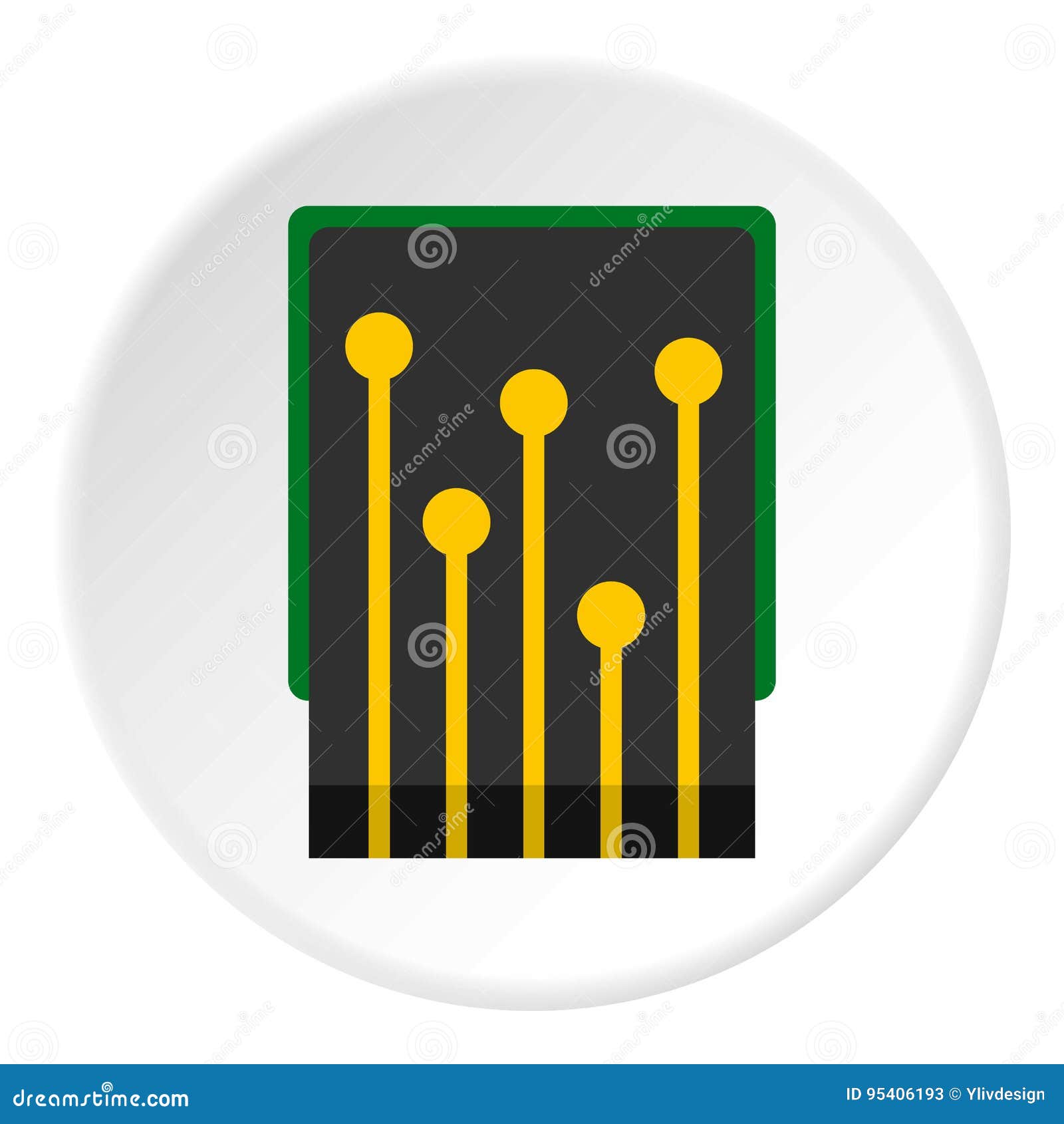 Computer Processor Icon Circle Stock Vector - Illustration of electric ...