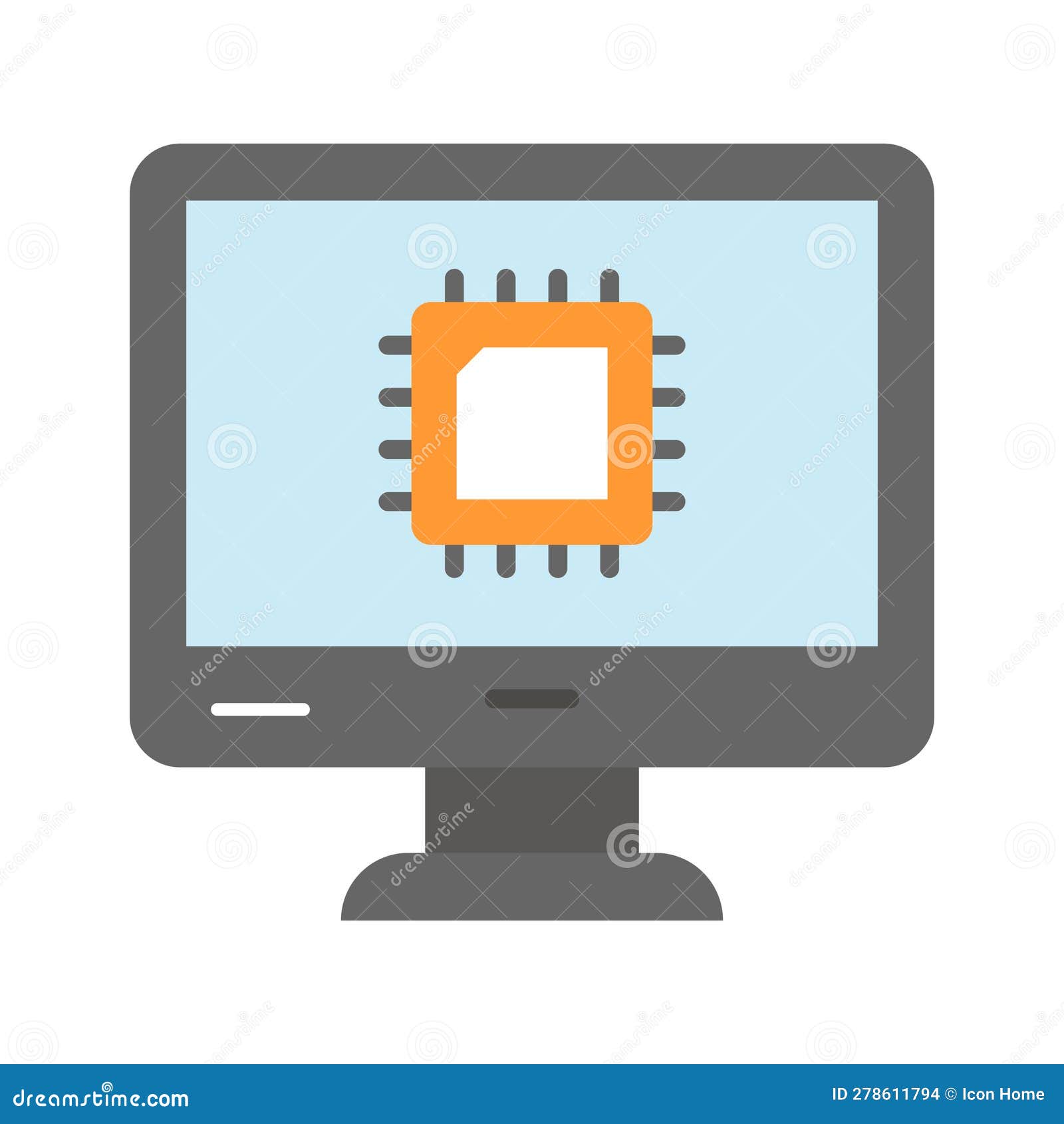 Computer Processor Icon in Modern Style Isolated on White Background ...