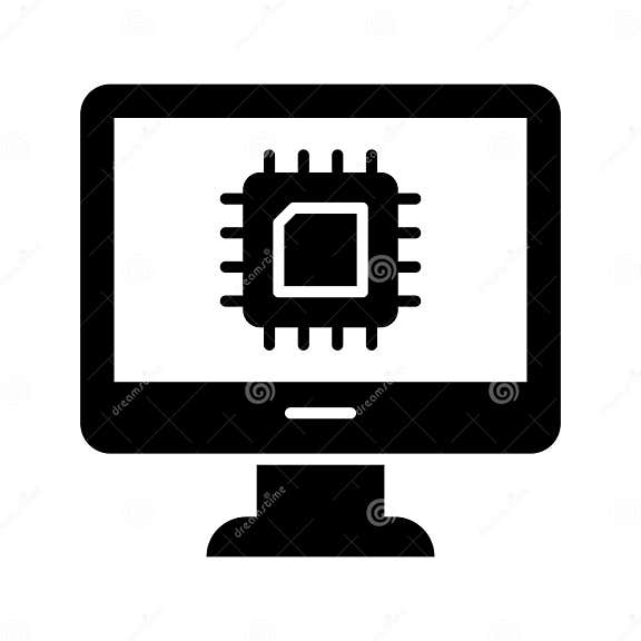 Computer Processor Icon in Modern Style Isolated on White Background ...