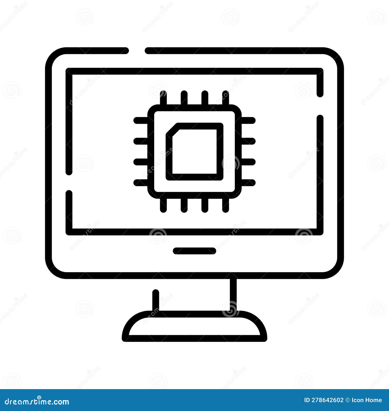 Computer Processor Icon in Modern Style Isolated on White Background ...