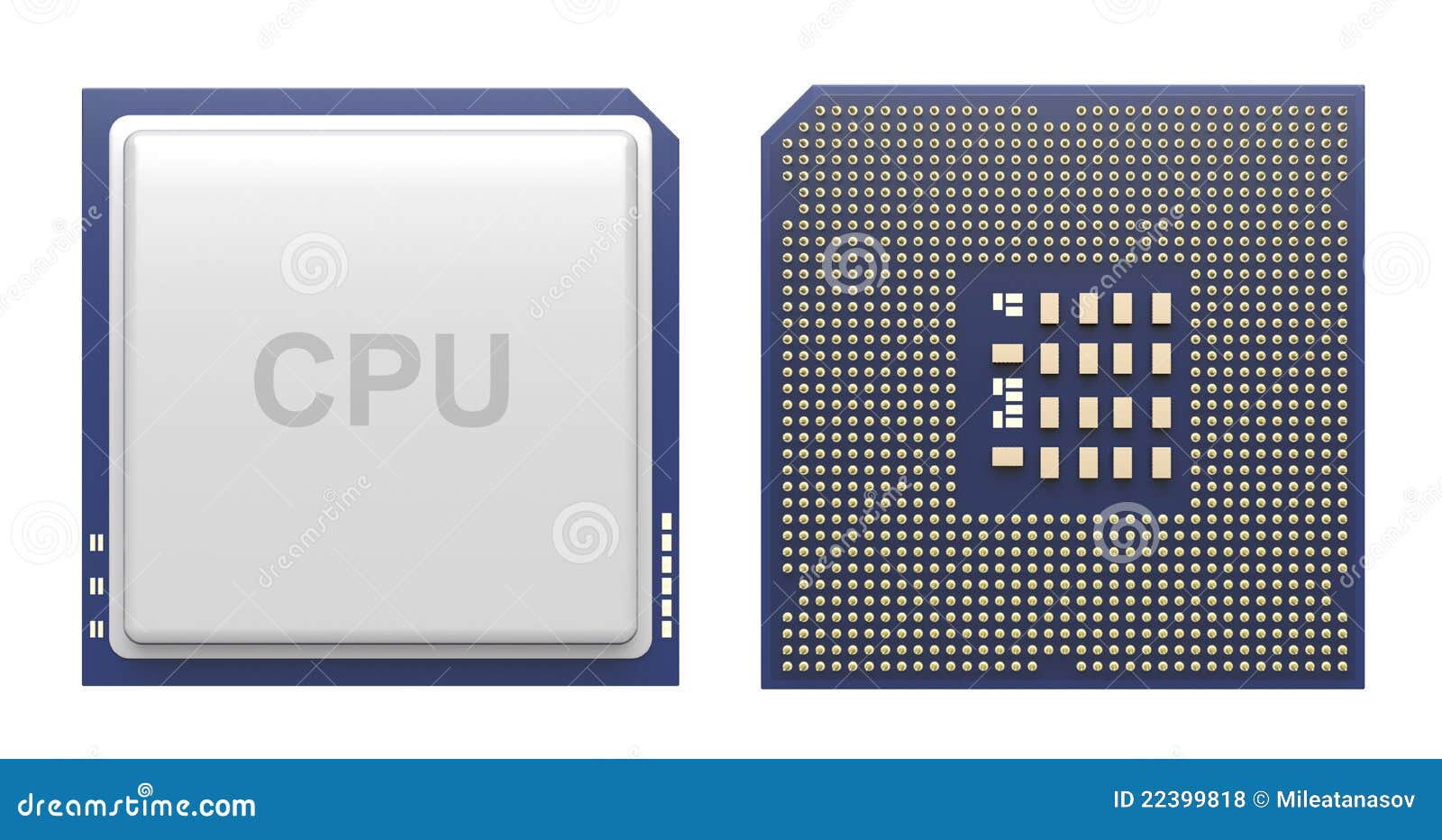 Computer Processor Isolated on White Stock Illustration - Illustration ...