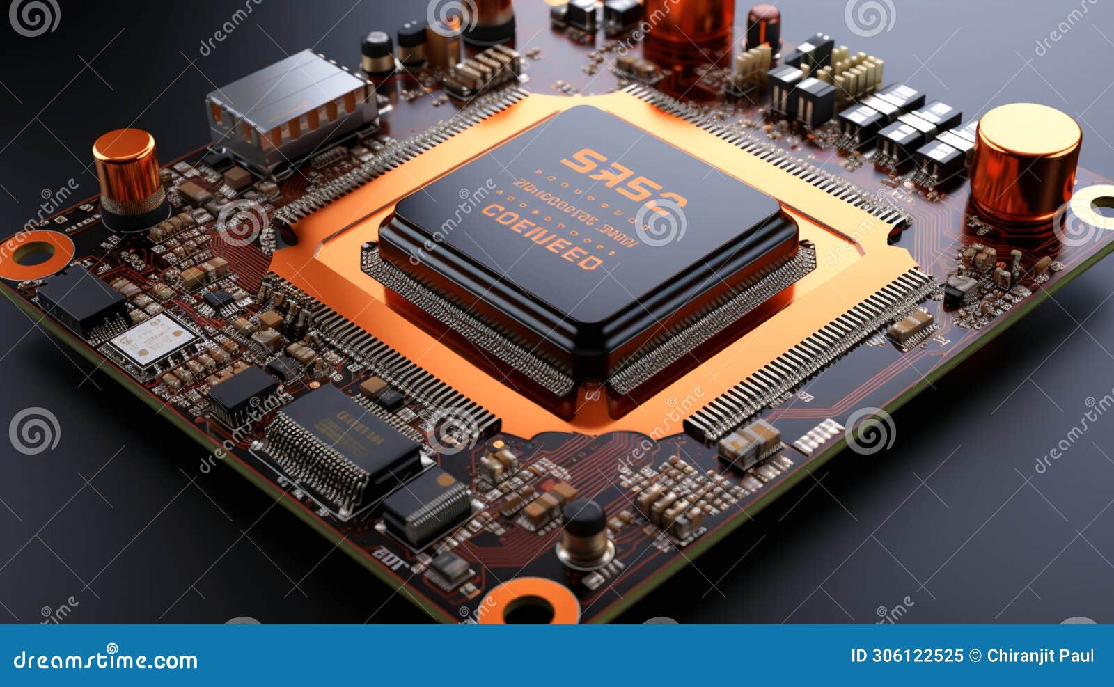 Computer Processor Isolated on White Stock Illustration - Illustration ...