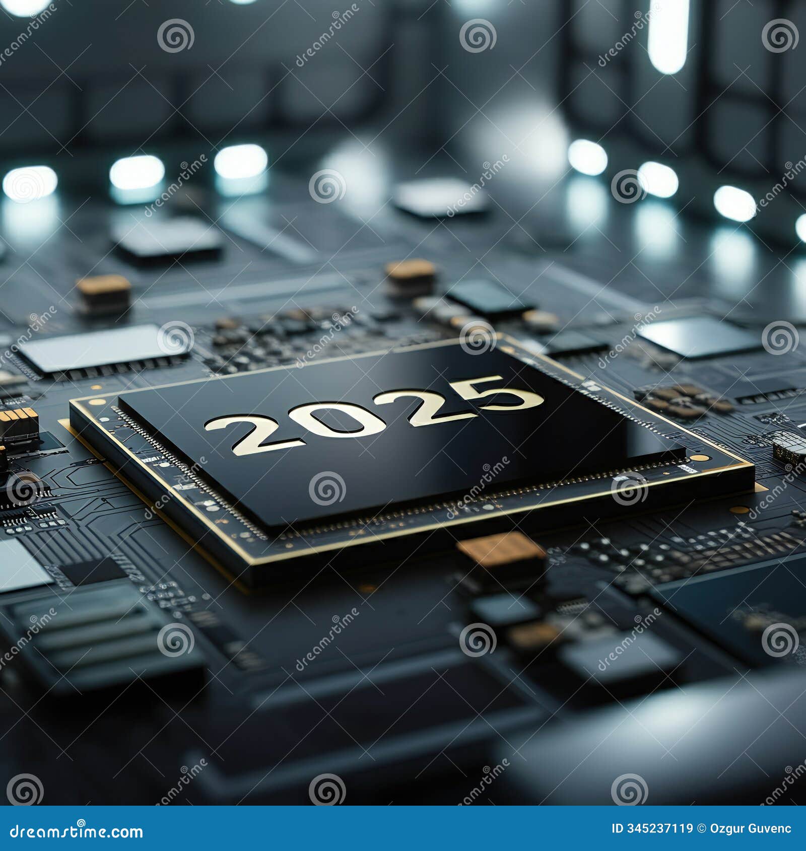 A Computer Processor Labelled 2025, Ai Generated Illustration Stock ...