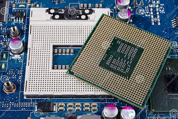 A Computer Processor Located on the Motherboard. Accessories and Spare ...