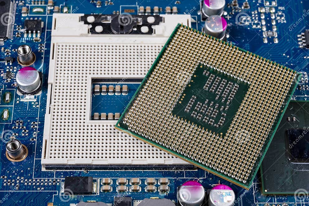 A Computer Processor Located on the Motherboard. Accessories and Spare ...