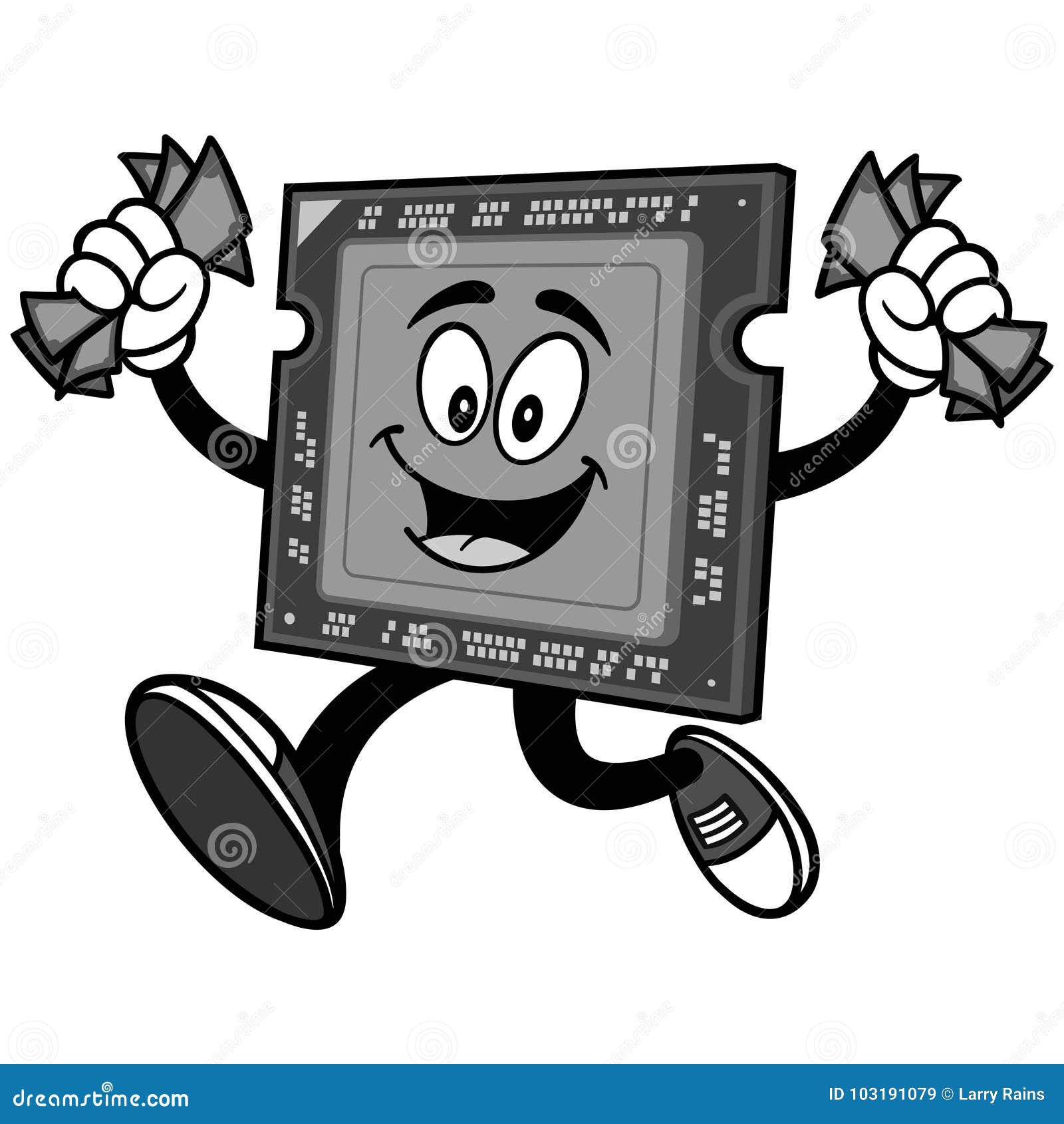 Computer Processor with Money Illustration Stock Vector - Illustration ...
