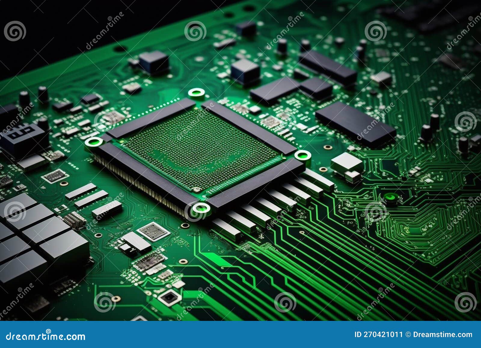 Computer Processor on Motherboard. Illustration Generative AI Stock ...