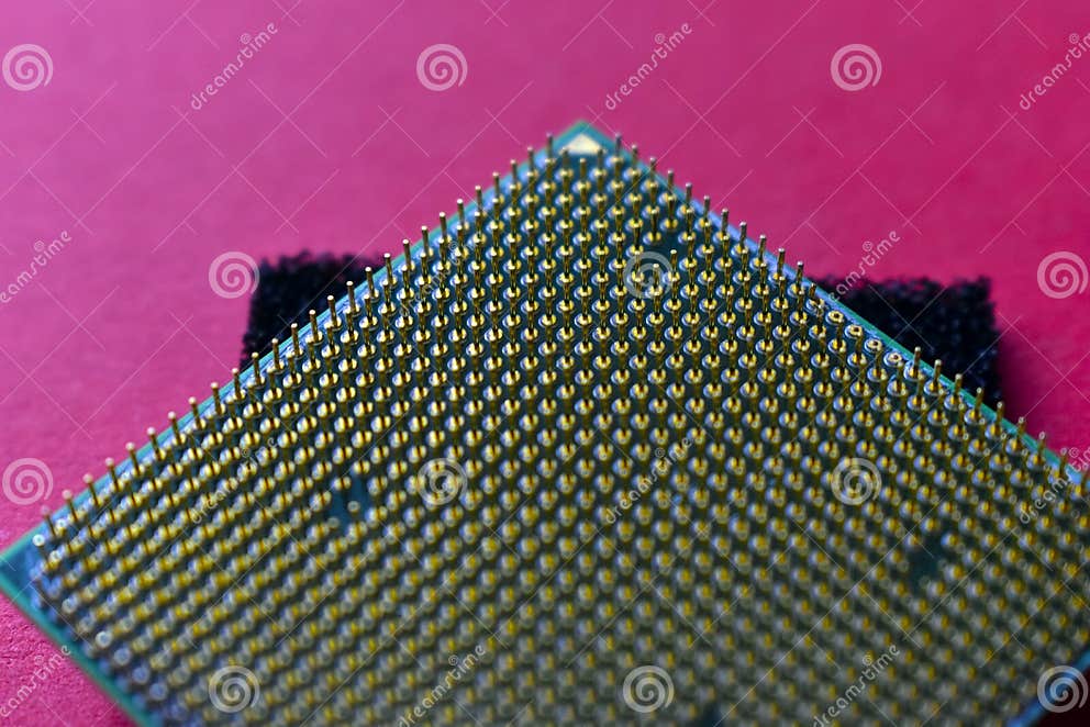 Computer Processor on an Orange Background on Both Sides Stock Photo ...