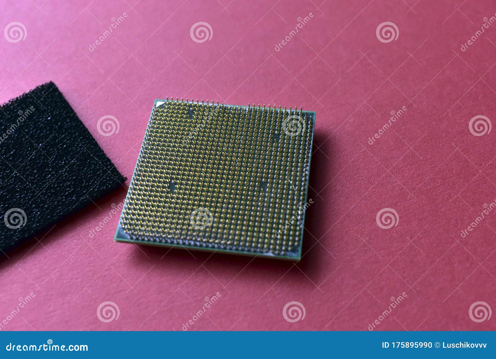 Computer Processor on an Orange Background on Both Sides Stock Photo ...