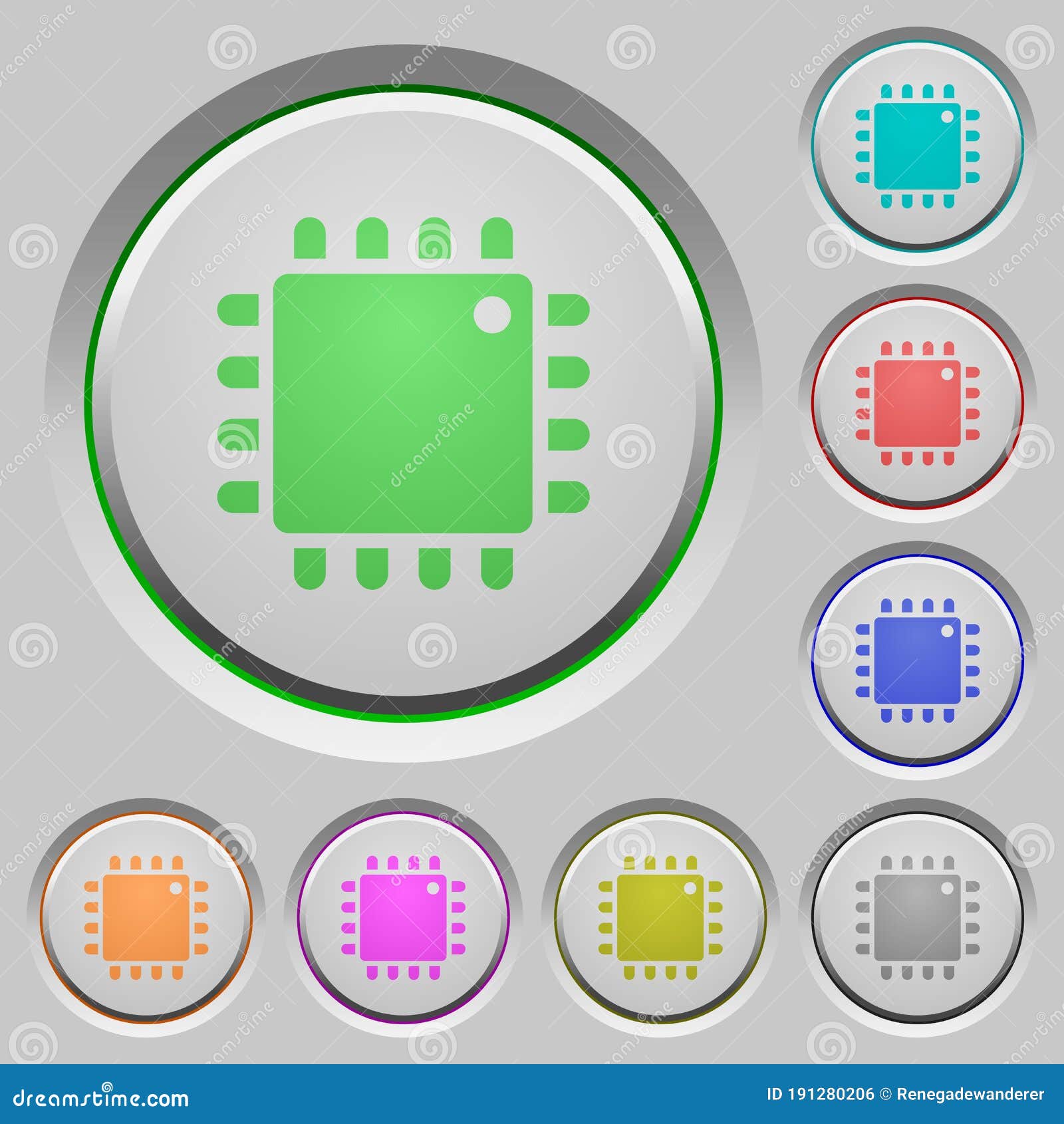 Computer Processor Push Buttons Stock Vector - Illustration of ...