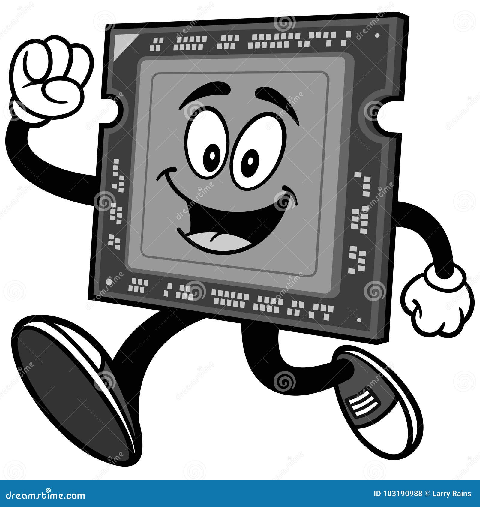 Computer Processor Running Illustration Stock Vector - Illustration of ...