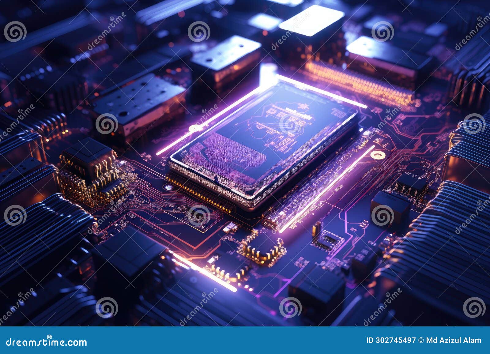 A Computer Processor is Shown in this Image, 3D Rendering of a ...