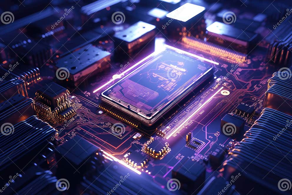 A Computer Processor is Shown in this Image, 3D Rendering of a ...