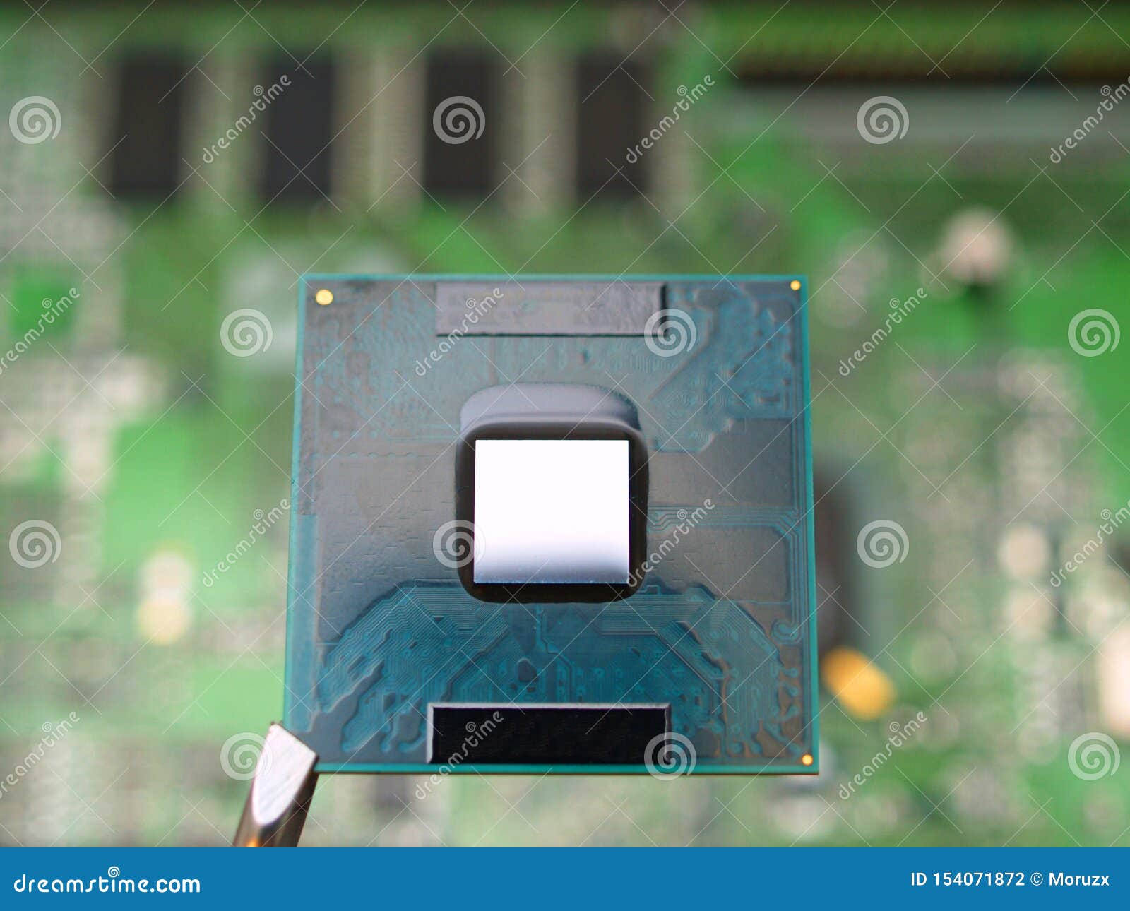 Computer Processor without Heat Spreader Stock Photo - Image of desktop ...