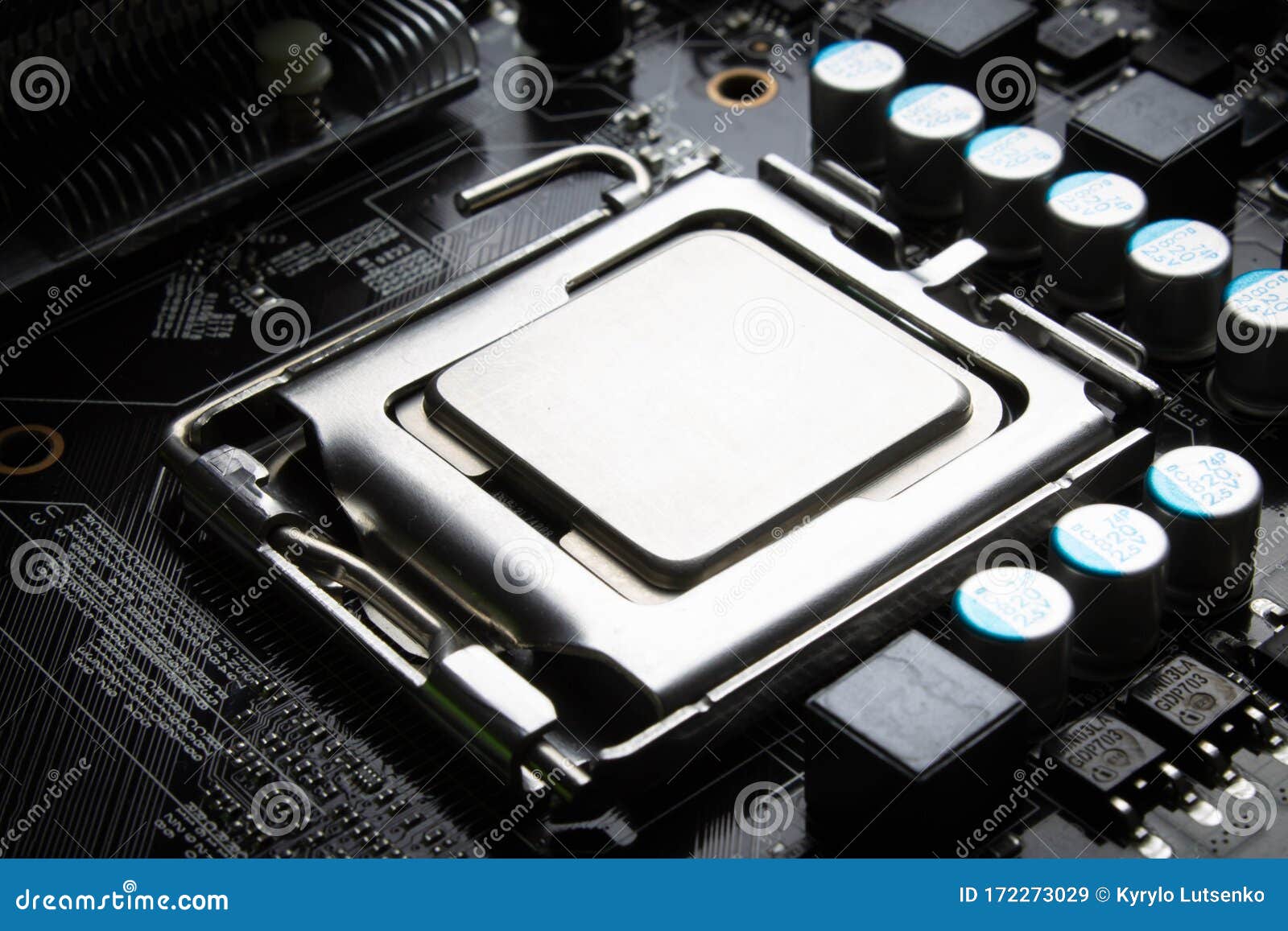 Computer Processor in Socket Stock Image - Image of component, chip ...