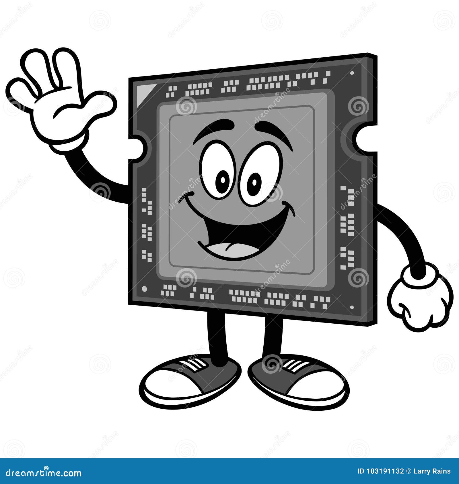 Computer Processor Waving Illustration Stock Vector - Illustration of ...