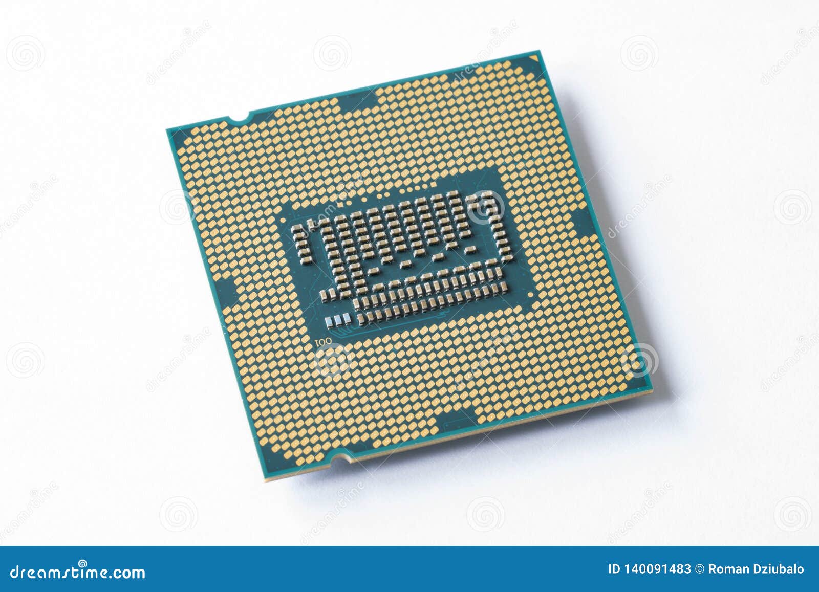 Computer Processor on White Background. the View from the Top. Close Up ...