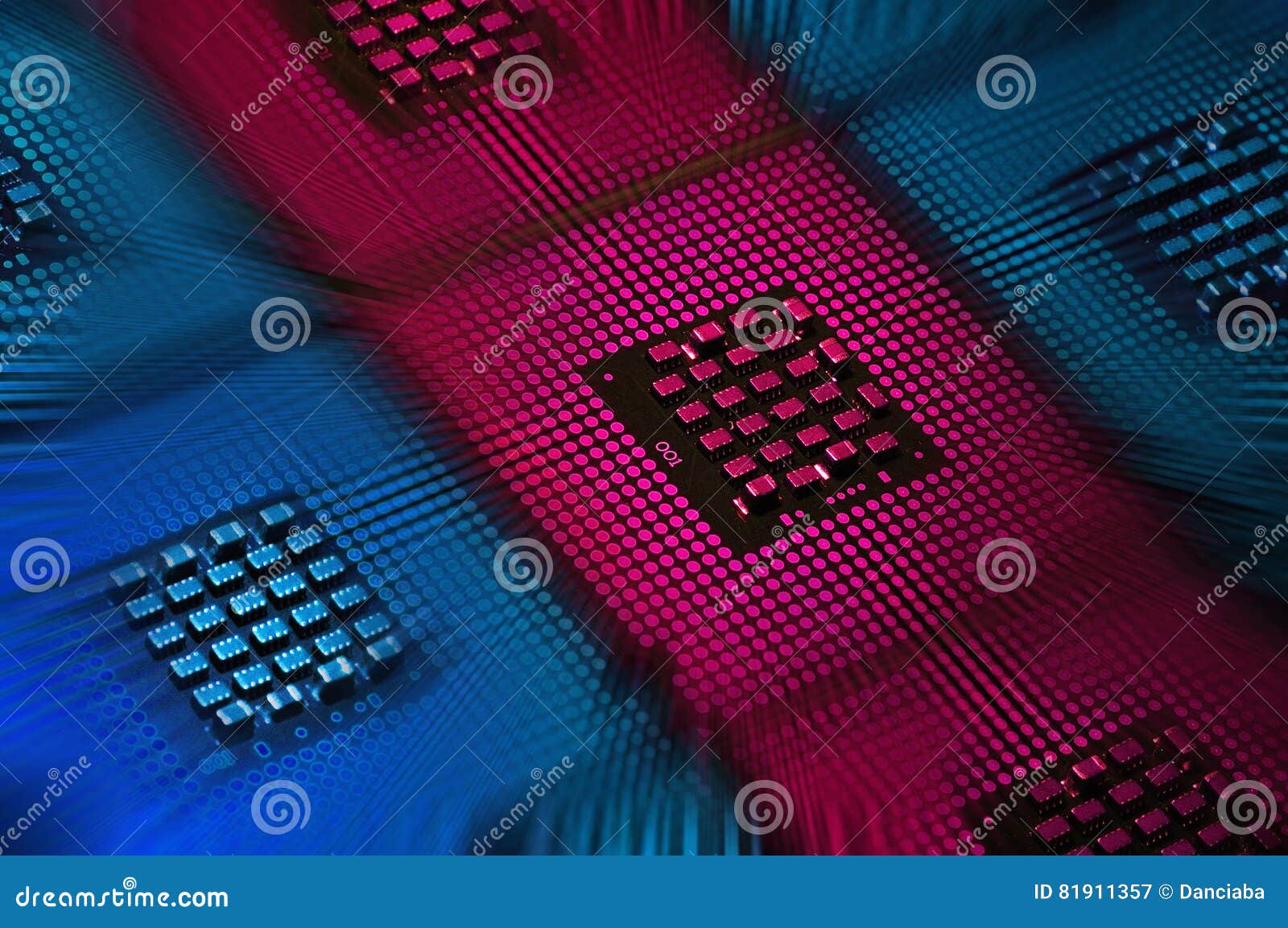 Computer Processors Aligned with Abstract Lighting Effects ...