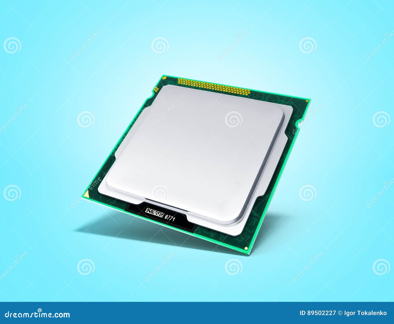 Computer Processors CPU High Resolution 3d Render on Blue Stock ...