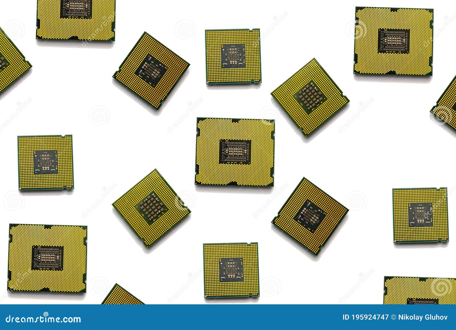Computer Processors. Isolate on a White Background. Copy Space Stock ...