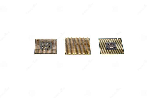Computer Processors on White Background Stock Image - Image of industry ...