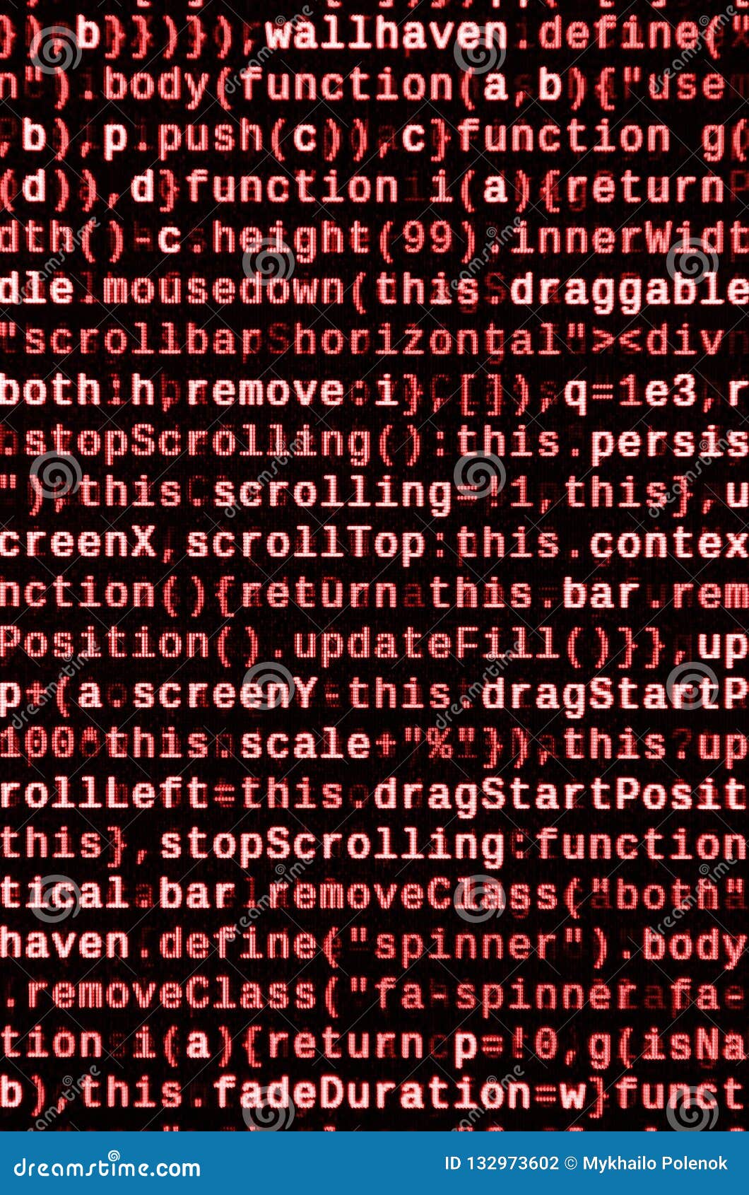 Computer Program Preview. Programming Code Typing Stock Photo - Image ...
