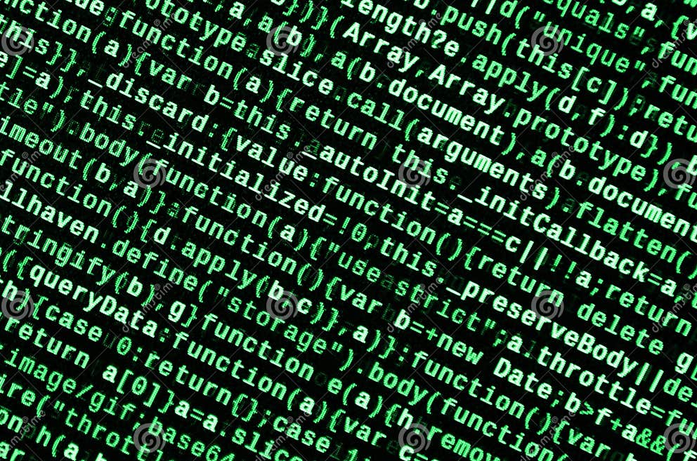 Computer Program Preview. Programming Code Typing Stock Photo - Image ...