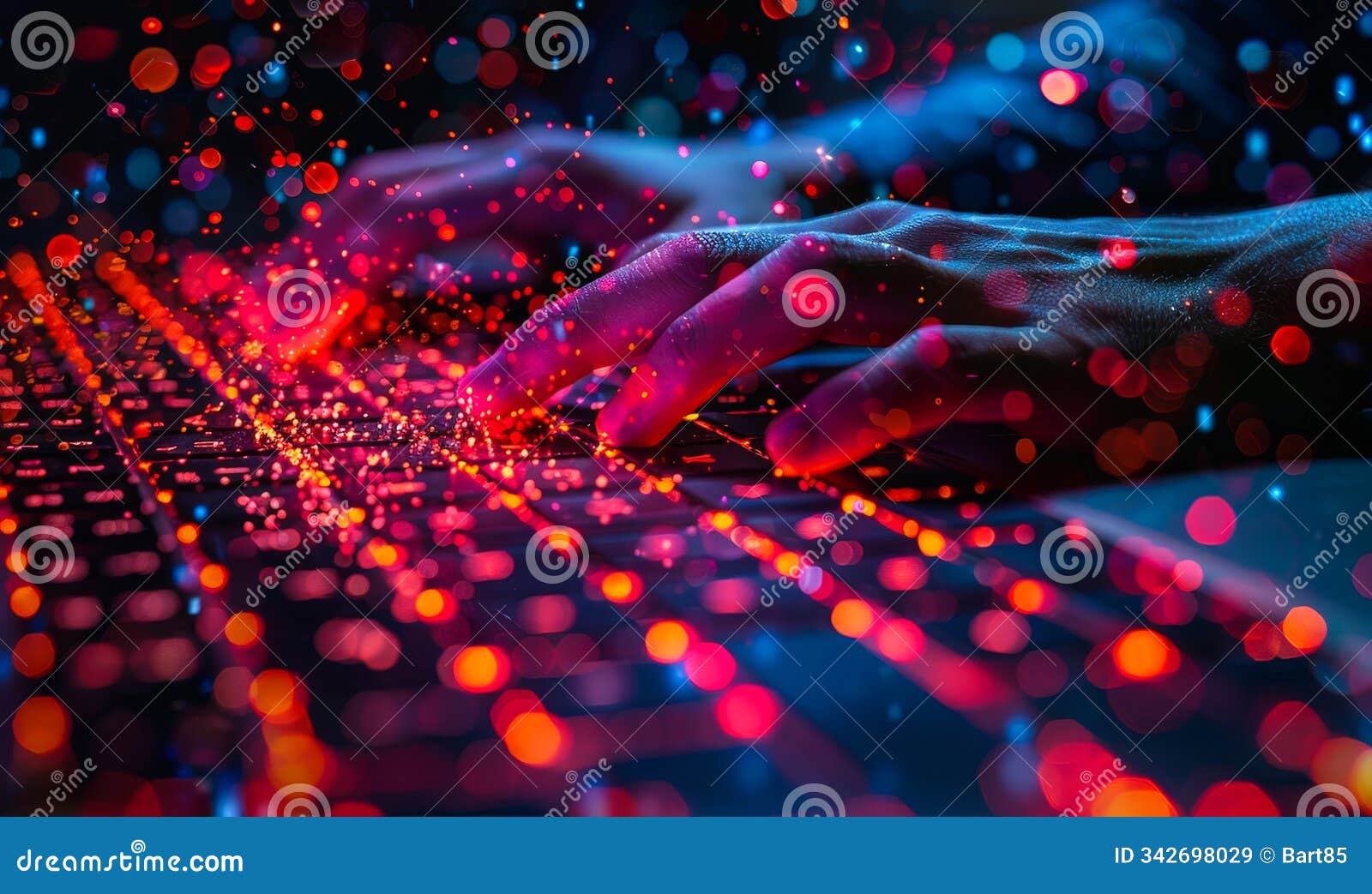 Computer Programmer Coding Software on Laptop with Servers Data Center ...