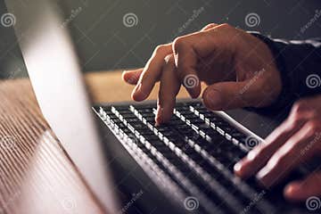 Computer Programmer and Hacker Hands Typing Laptop Keyboard Stock Photo - Image of hacker ...