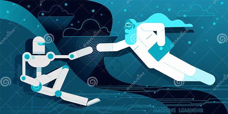The Creation of robot Adam stock illustration. Illustration of ...