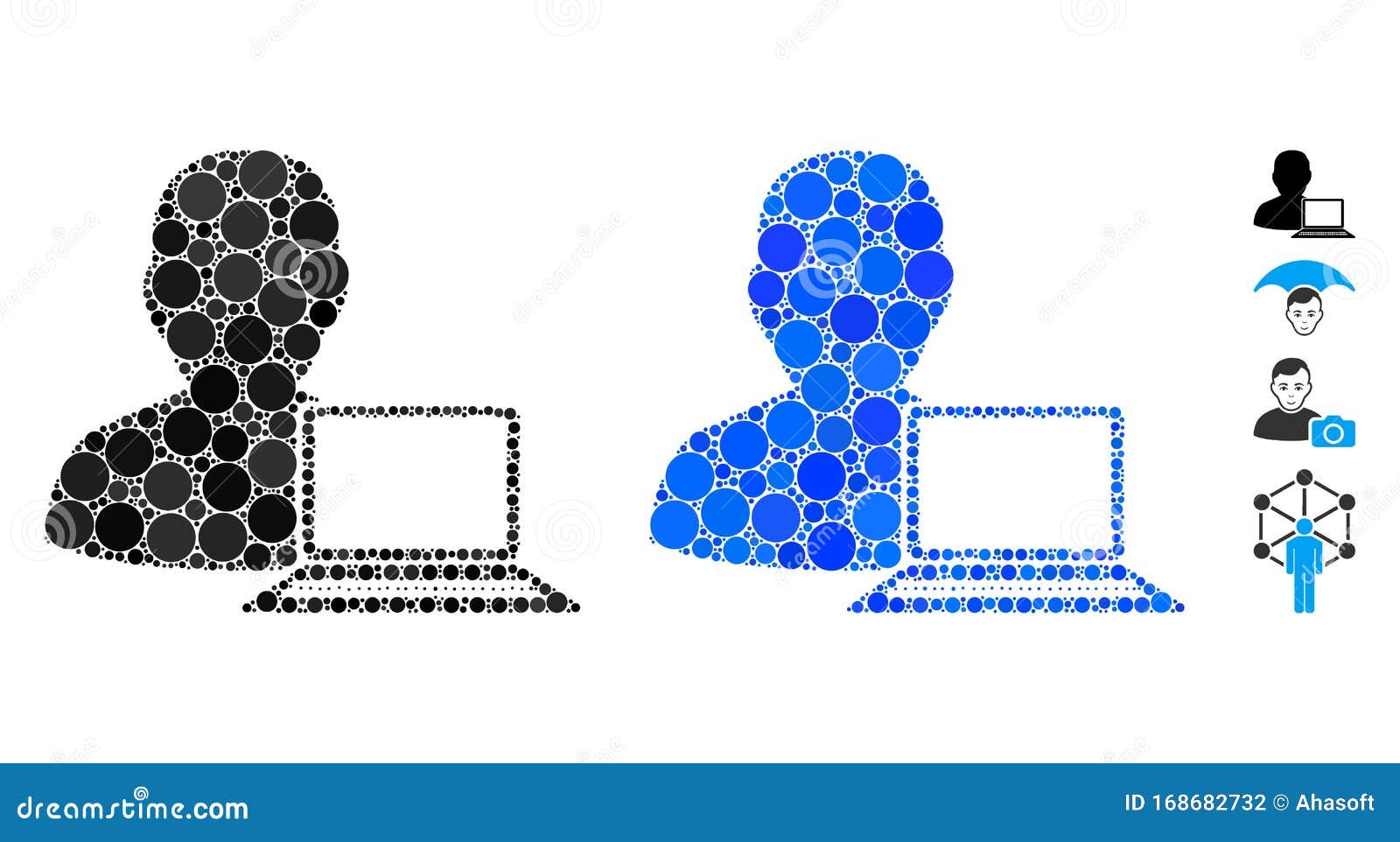 Computer Programmer Mosaic Icon of Circle Dots Stock Illustration ...