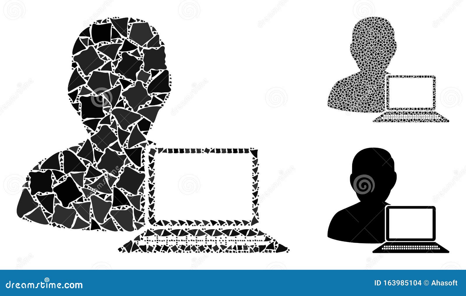 Computer Programmer Mosaic Icon of Rough Items Stock Vector ...