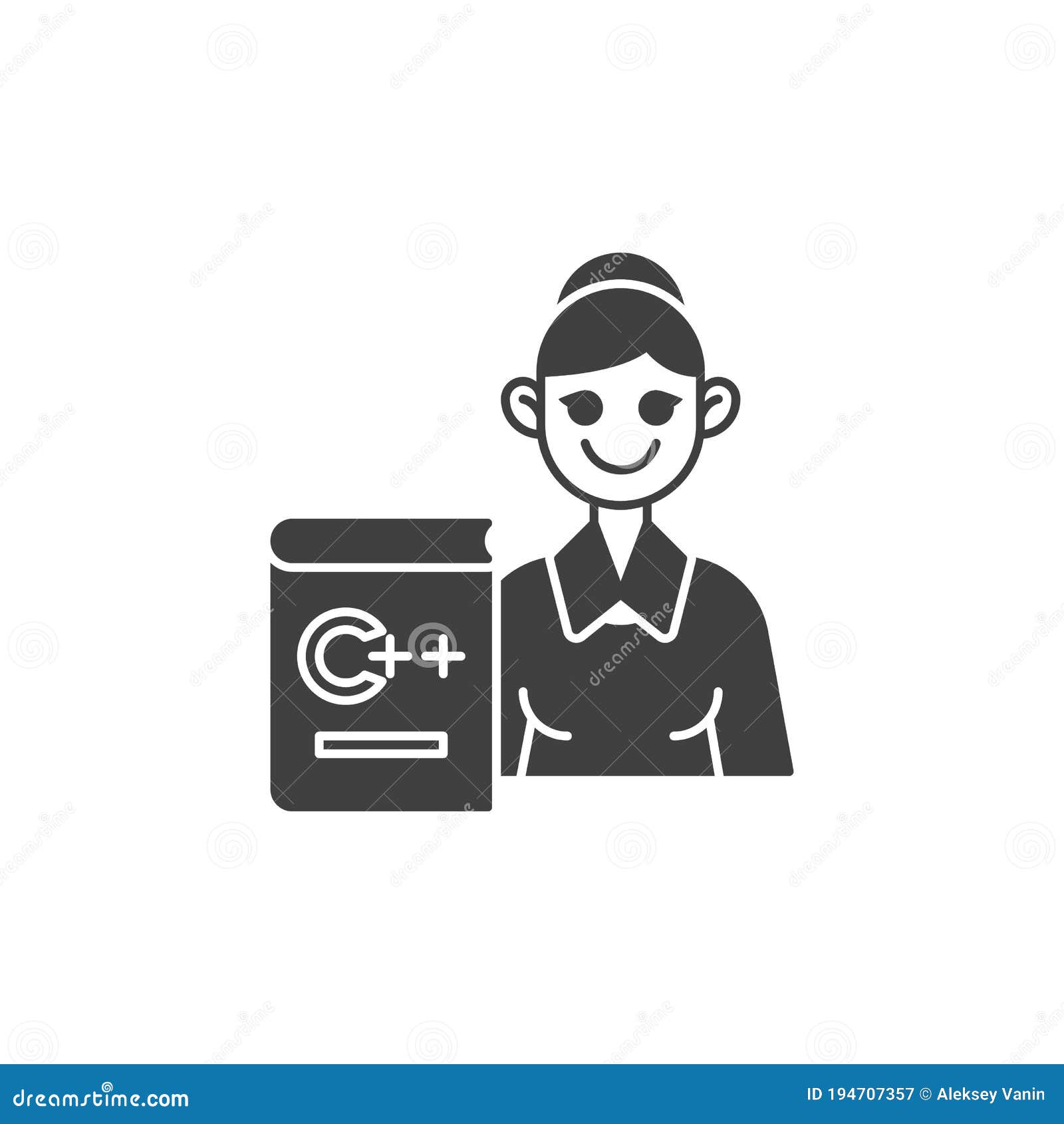 Computer Programmer Teacher Vector Icon Stock Vector - Illustration of ...