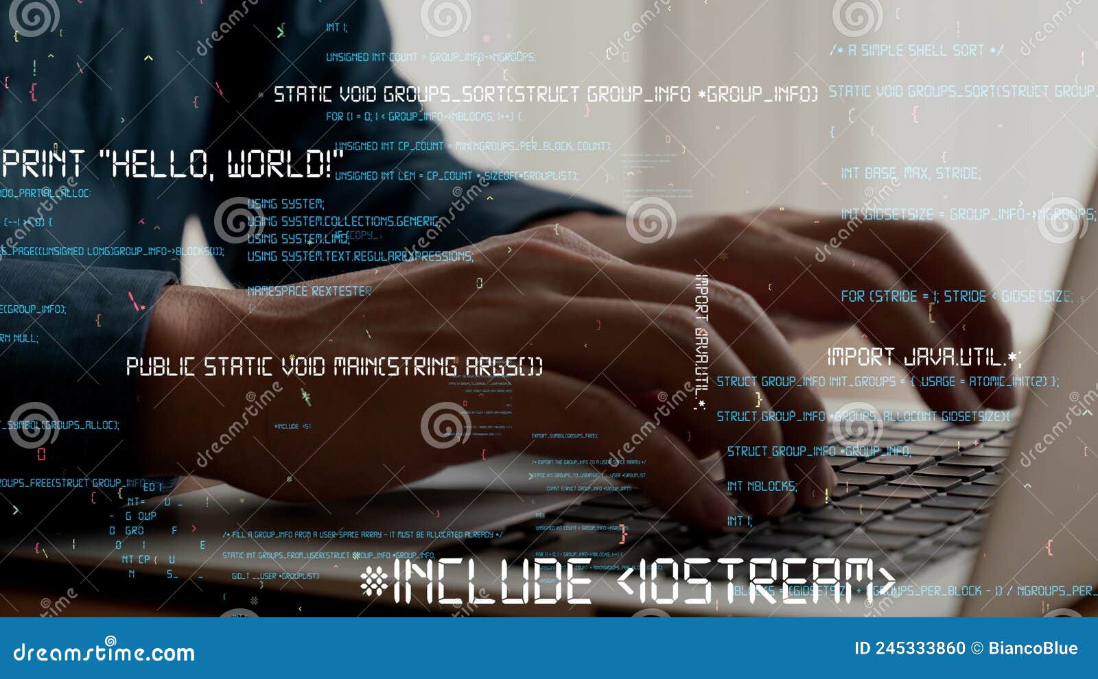 Computer Programmer Uses Capable Laptop Computer To Develop Programming Code Stock Photo - Image ...