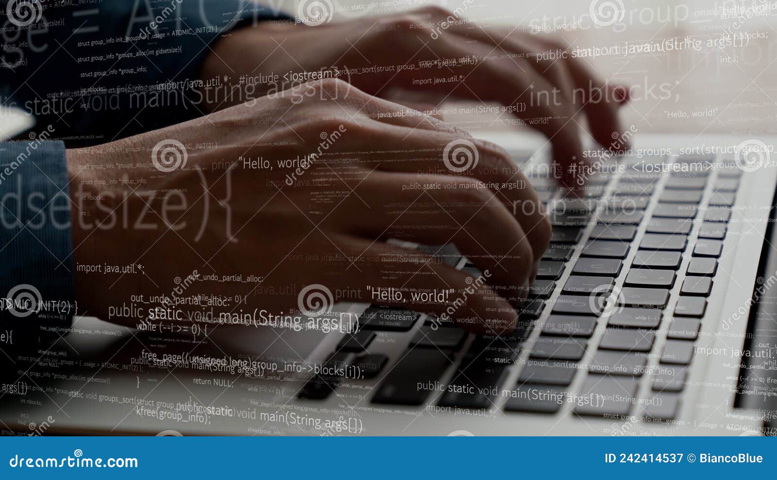 Computer Programmer Uses Capable Laptop Computer To Develop Programming Code Stock Image - Image ...