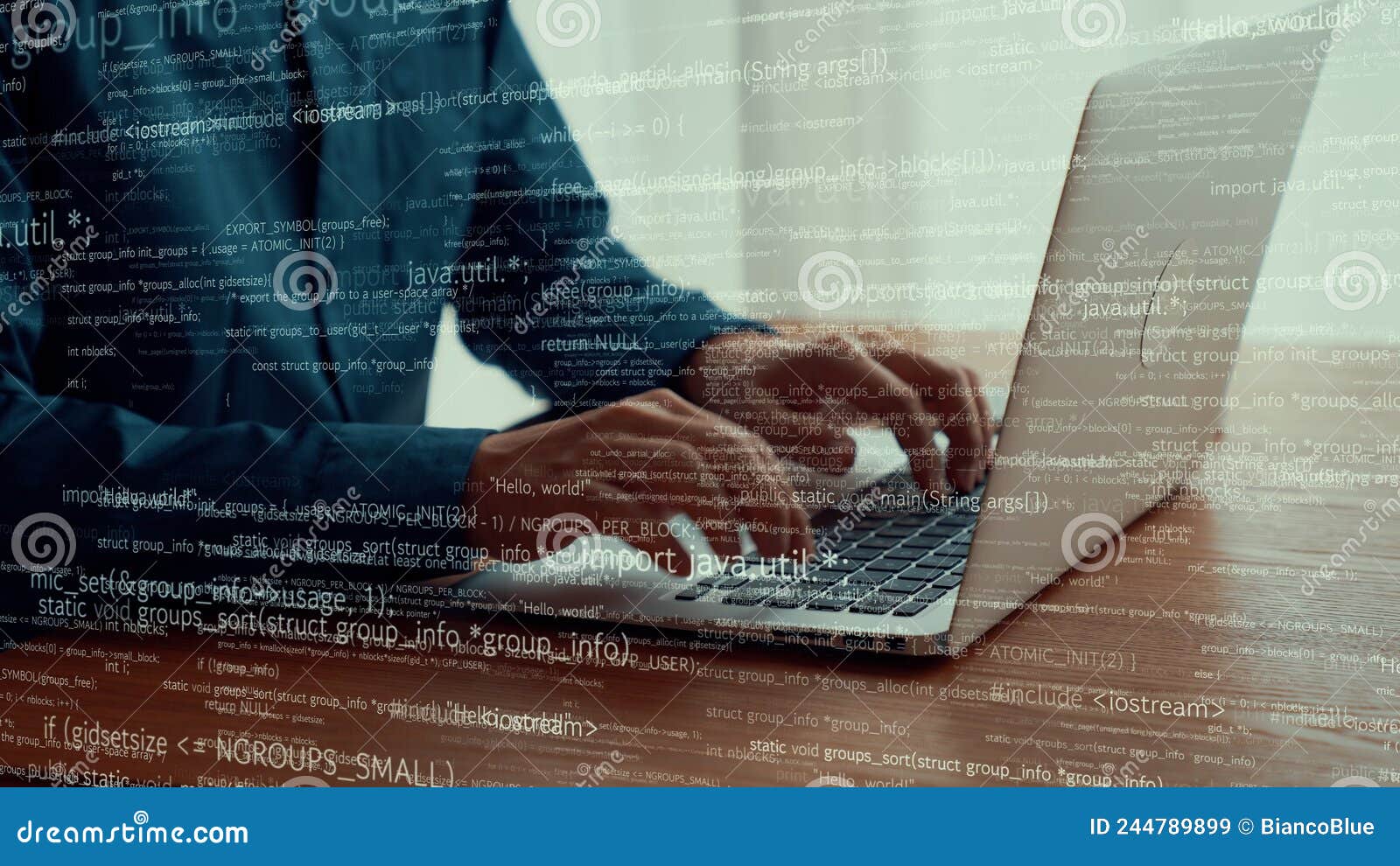 Computer Programmer Uses Capable Laptop Computer To Develop Programming Code Stock Image - Image ...
