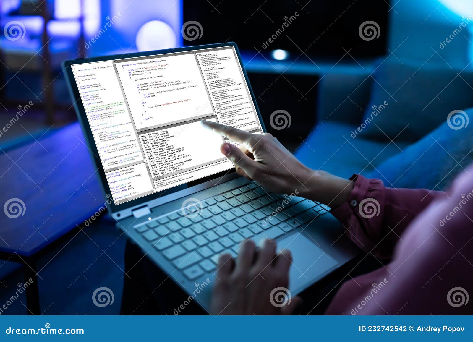 Computer Programmer Using Development Software Stock Photo - Image of ...