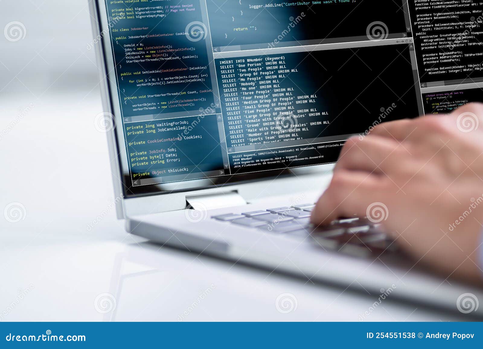 Computer Programmer Using Development Software Stock Photo - Image of ...