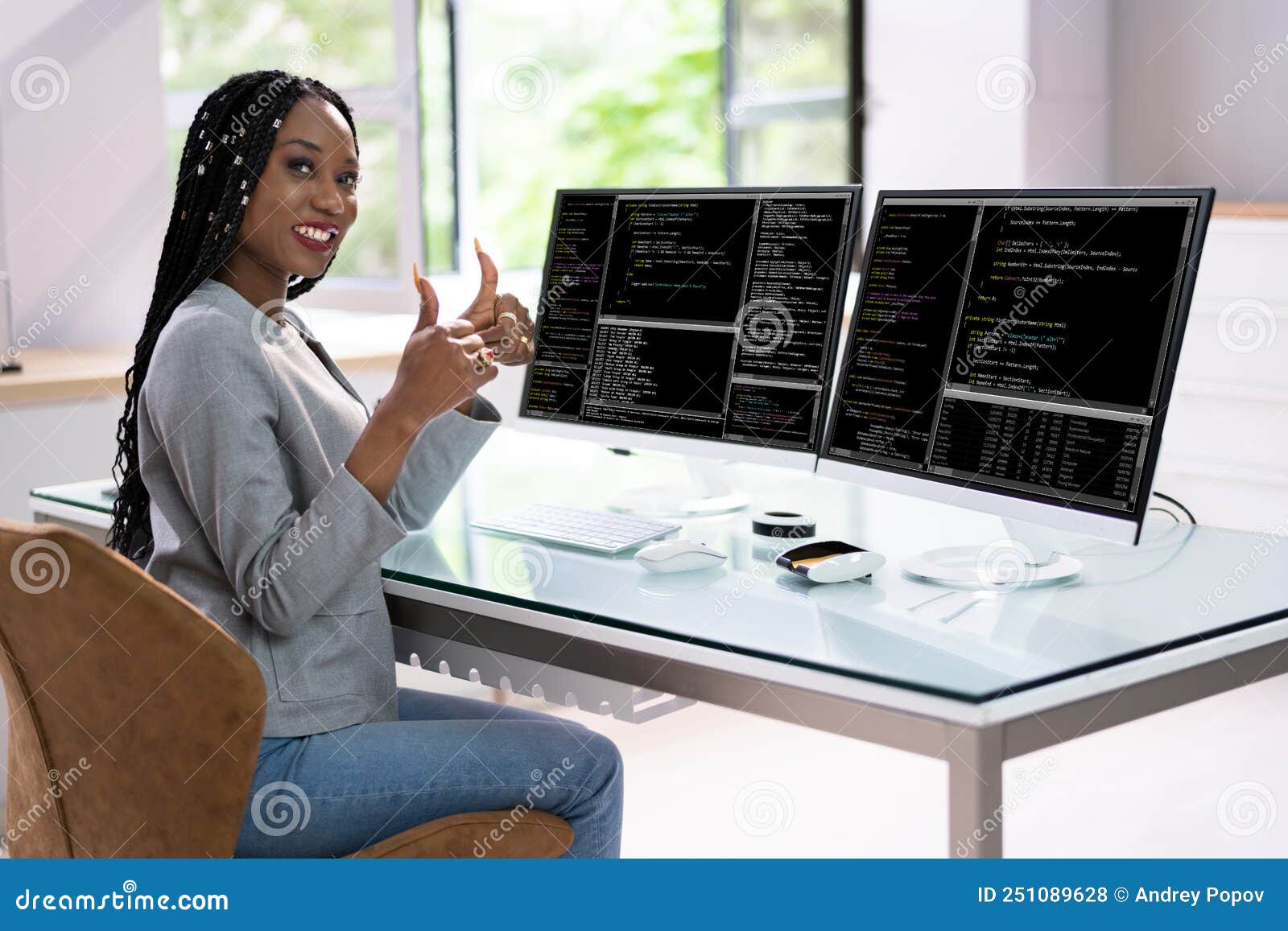 Computer Programmer Writing Program Code on Computer Stock Photo ...
