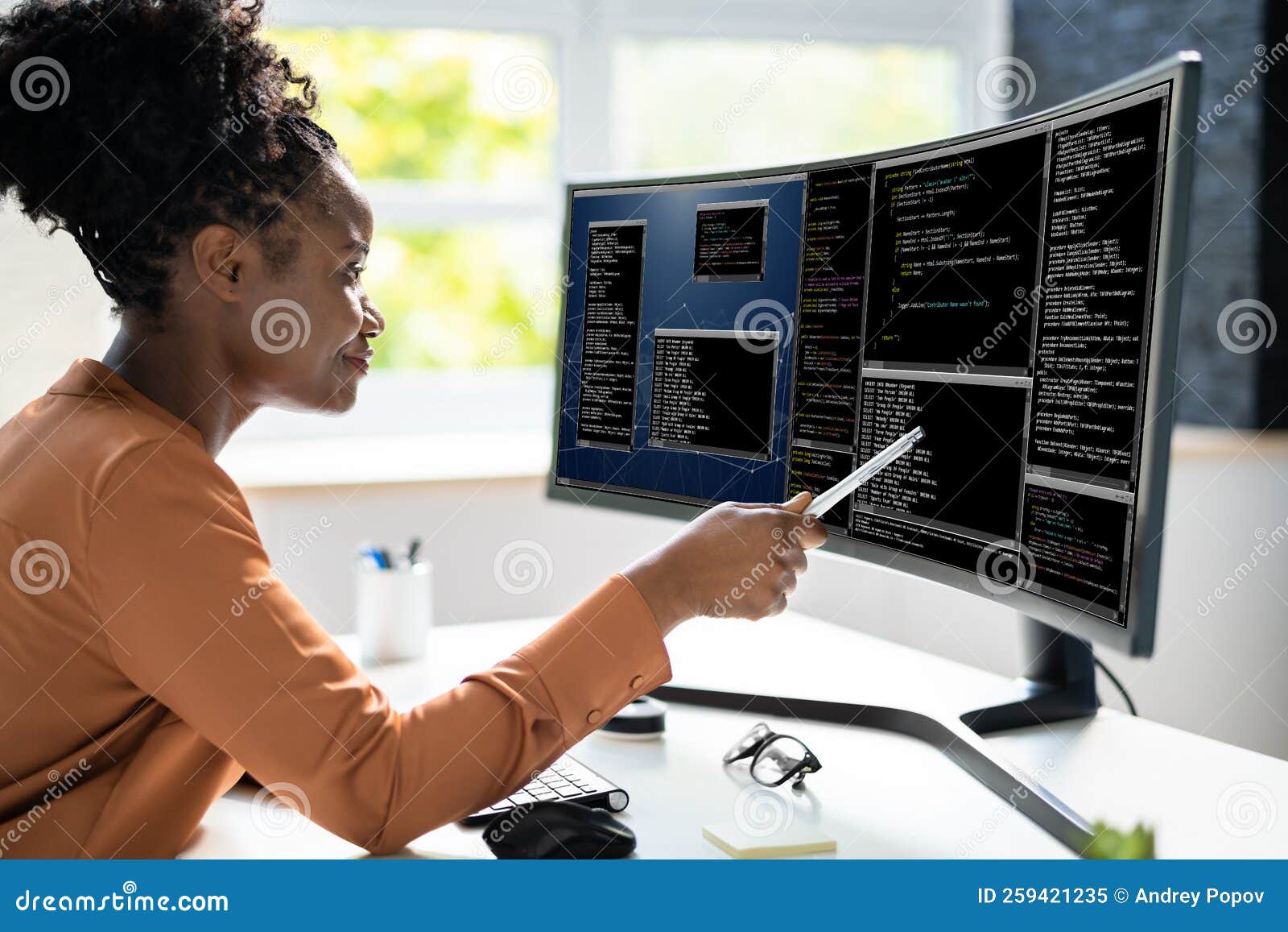 Computer Programmer Writing Program Code on Computer Stock Image ... Computer Programmer Writing Program Code on Computer Stock Image ...