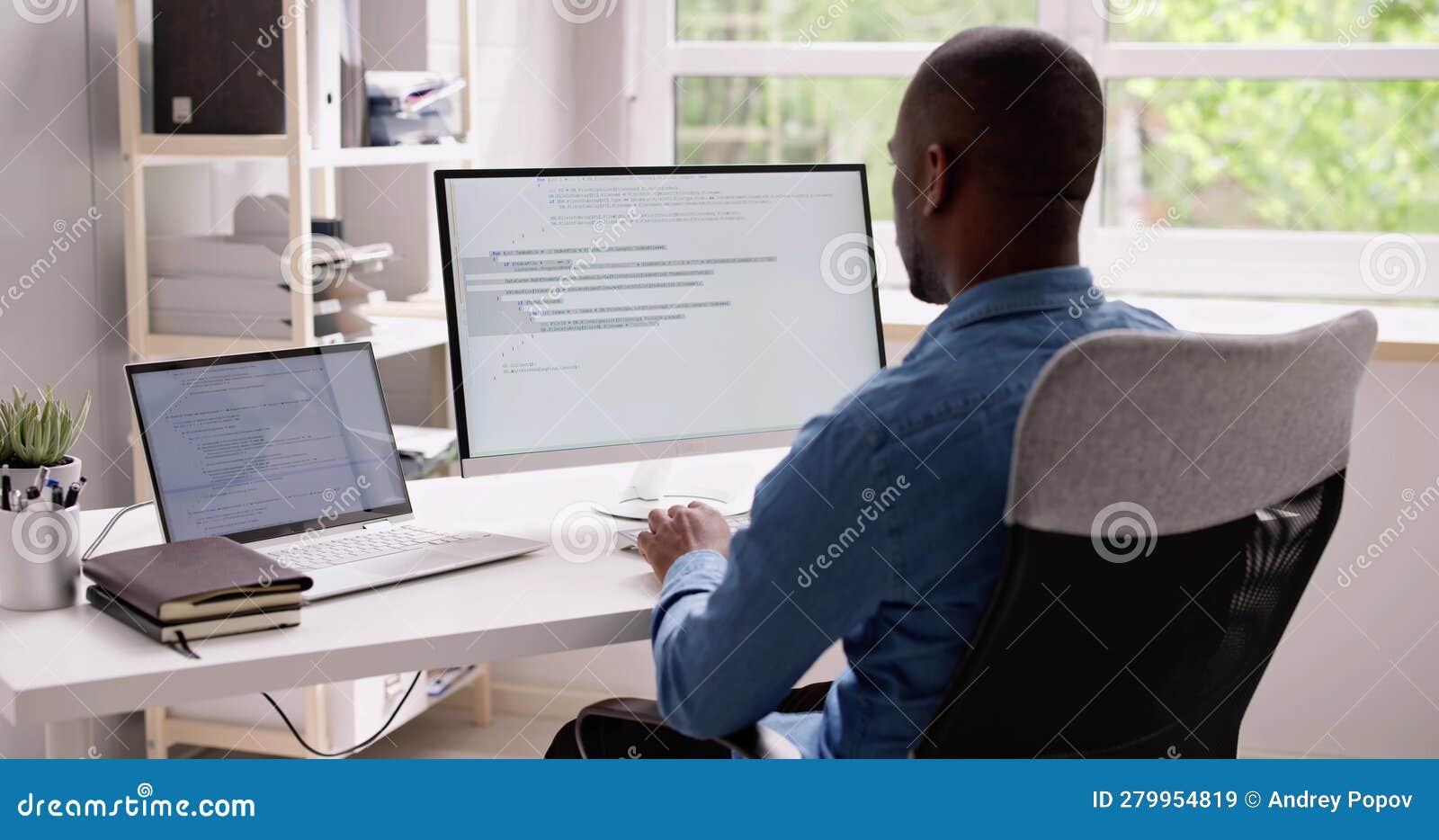 Computer Programmer Writing Program Code On Computer Stock Image Image Of Code Desktop 279954819