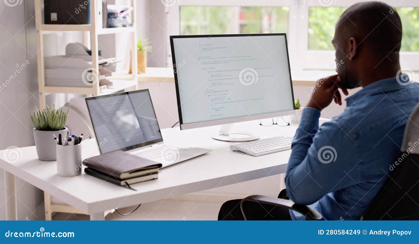 Computer Programmer Writing Program Code On Computer Stock Image Image Of Engineer Software 6105