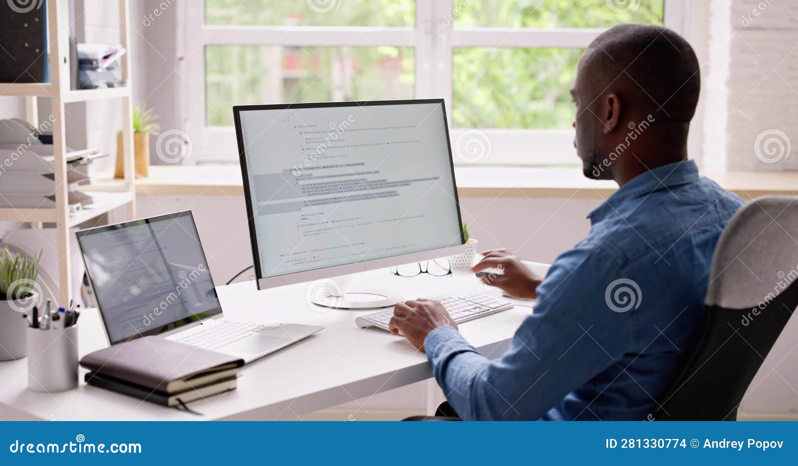 Computer Programmer Writing Program Code on Computer Stock Photo ... Computer Programmer Writing Program Code on Computer Stock Photo ...
