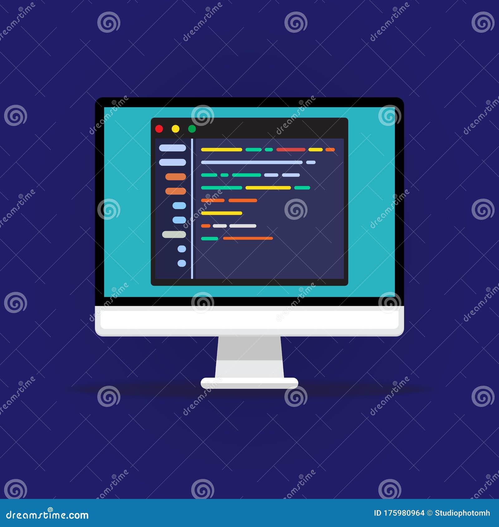Computer Programming Application Programming Interface Api Laptop Or Coding Php Stock Vector