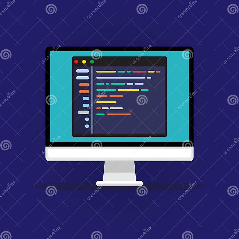 Computer Programming, Application Programming Interface API. Laptop or Coding Php Stock Vector ...