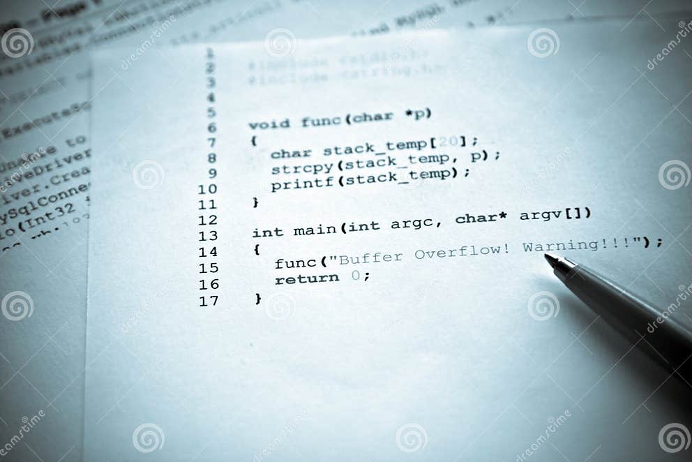 Computer Programming Buffer Overflow Stock Image - Image of hard, hack ...