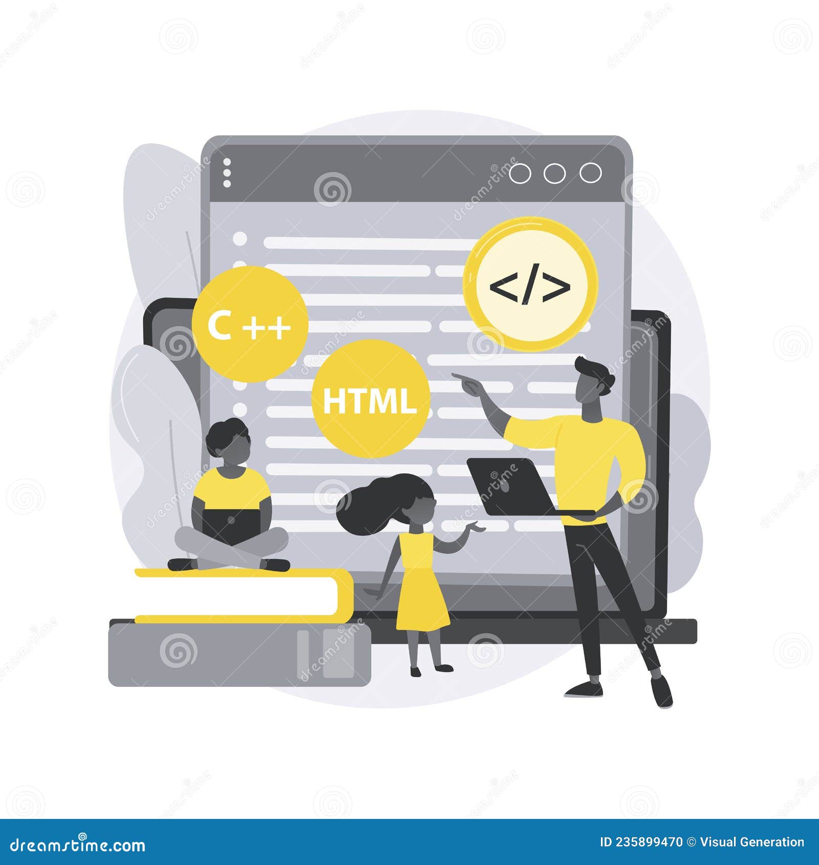 Computer Programming Camp Abstract Concept Vector Illustration Stock