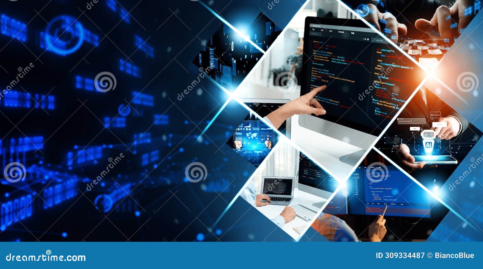 Computer Programming Coding And Ai Artificial Intelligence Nlp Data Development Stock Image