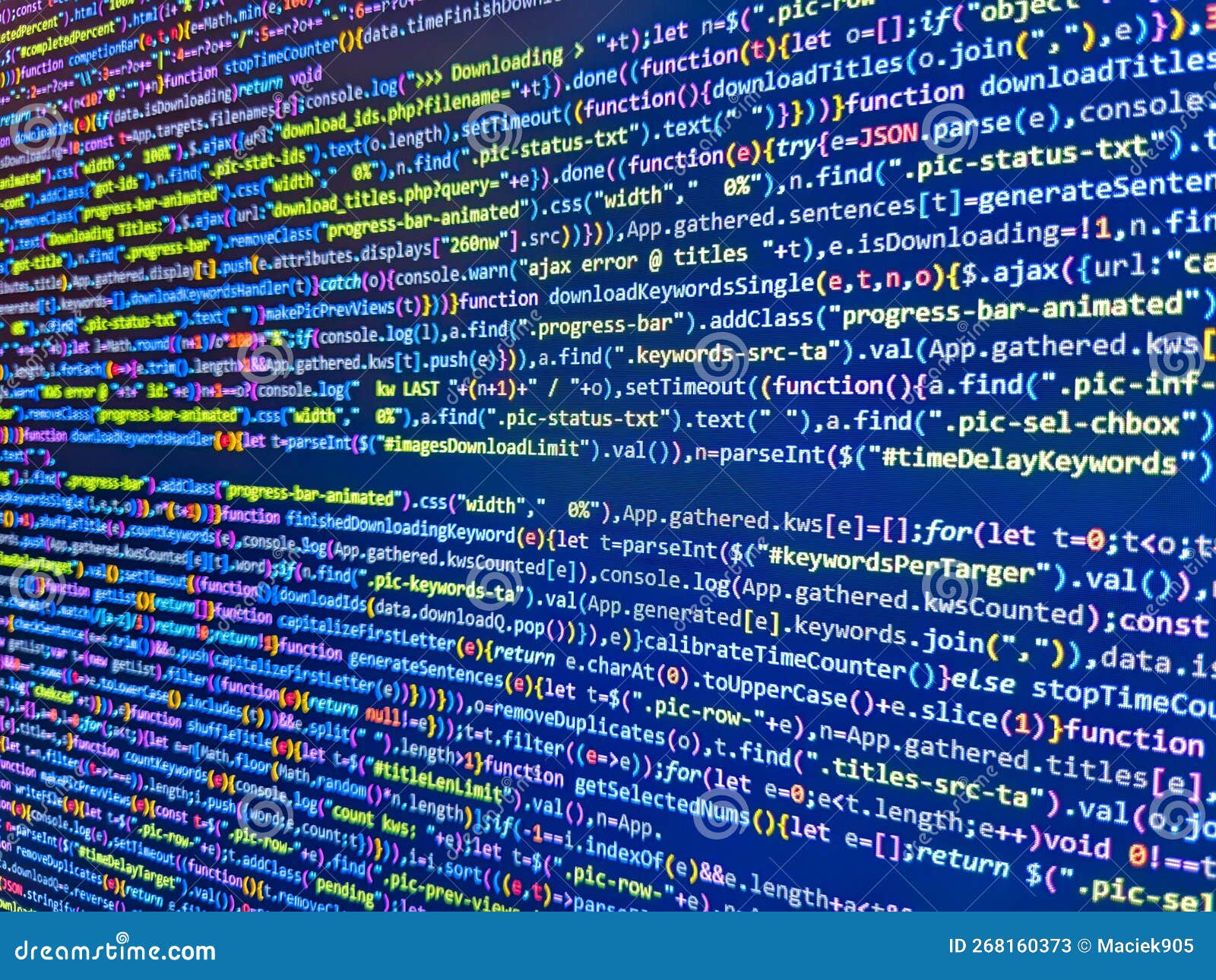 Computer Programming Coding Screen Source Script Of Developer Software At Computing Work Web