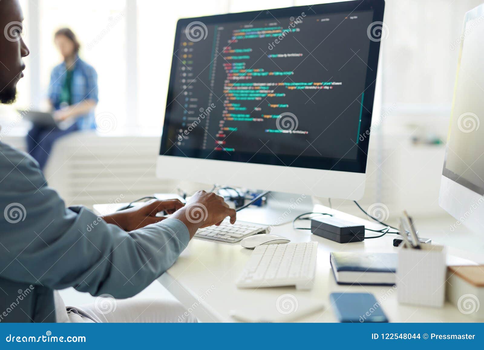 Computer programming stock photo. Image of adult, typing - 122548044